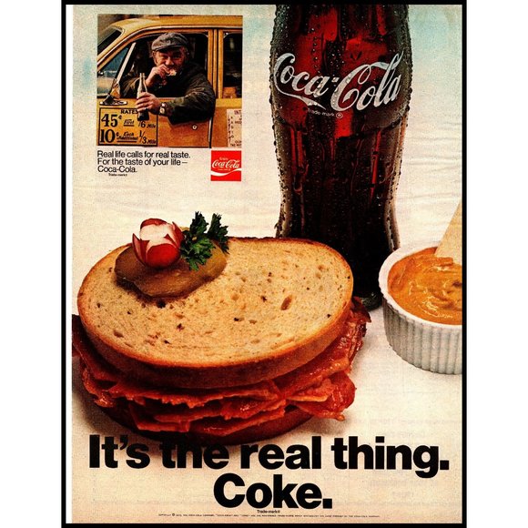 Coca Cola | Art | 97 Coca Cola Coke Real Thing Vintage Print Ad Taxi ...